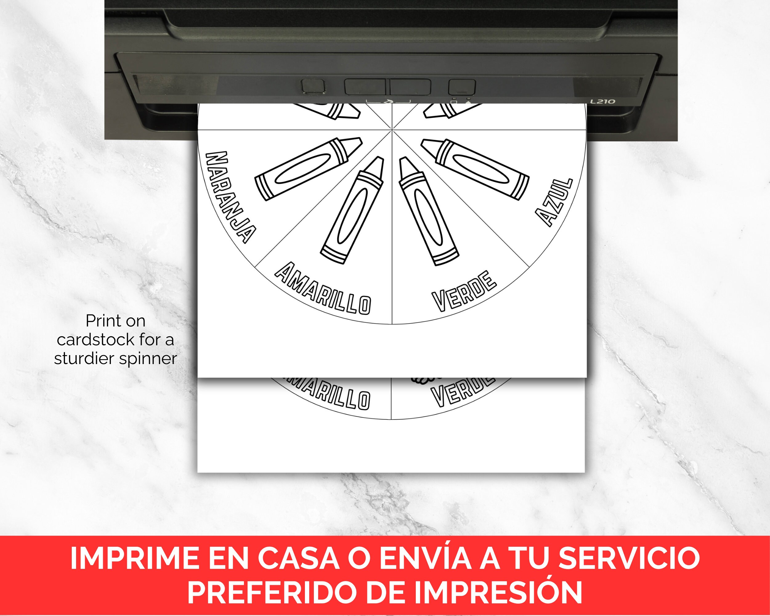 Los Colores Spinner Wheel Craft, Learning Spanish Colors Craft ...