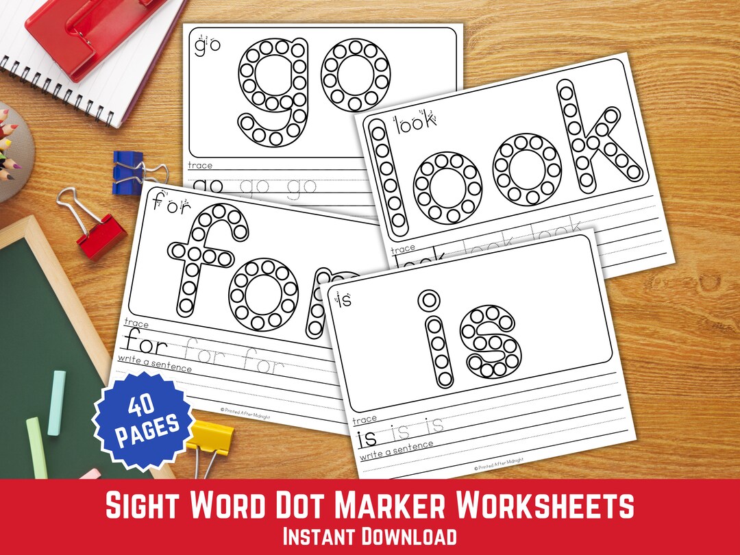 Dolch Word Sight Word Activity, Dolch Sight Words, Dot Marker Sight ...