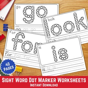 Dolch Word Sight Word Activity, Dolch Sight Words, Dot Marker Sight ...
