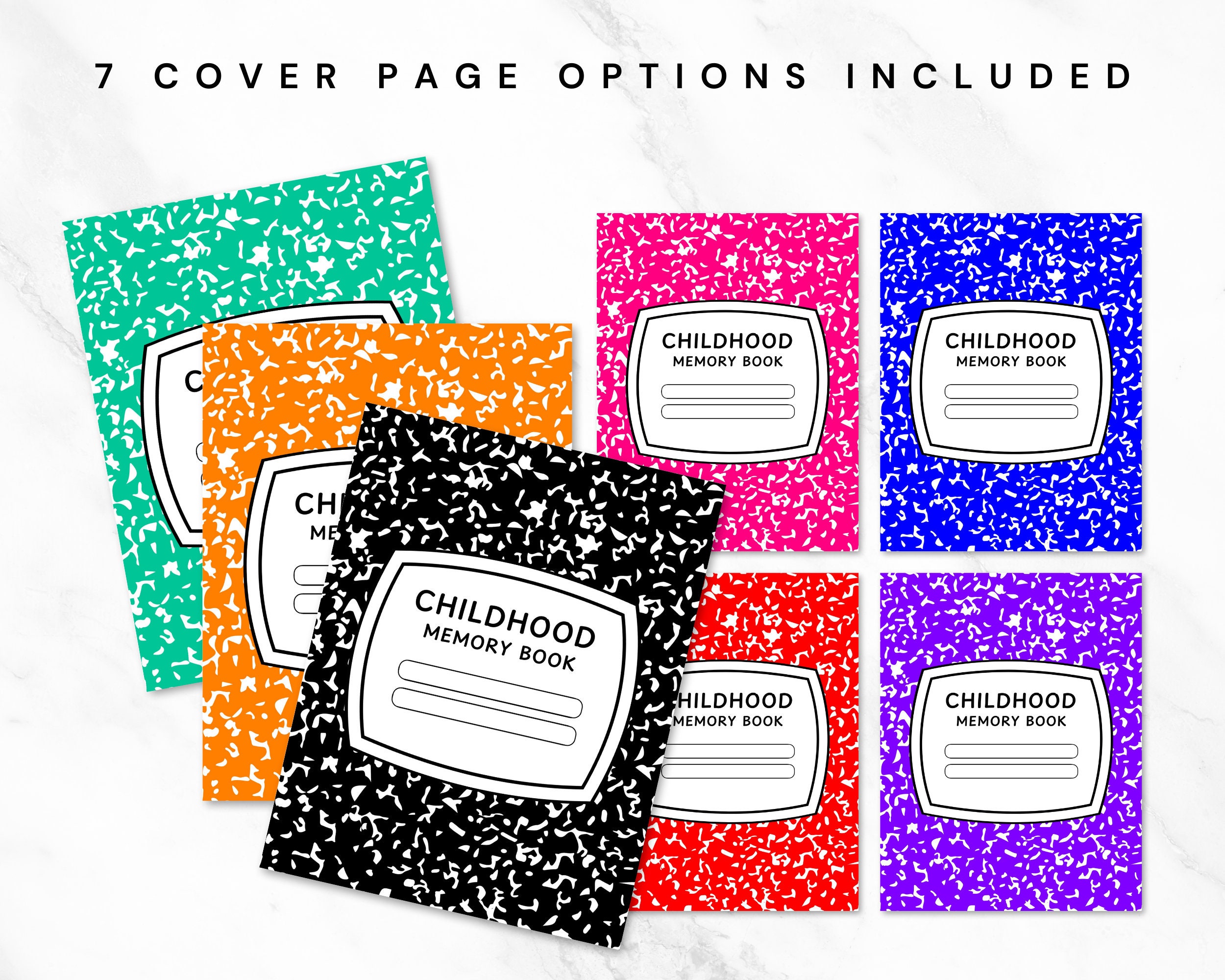 Childhood Memory Book Printable, School Memory Box Kit, Kids Keepsake ...