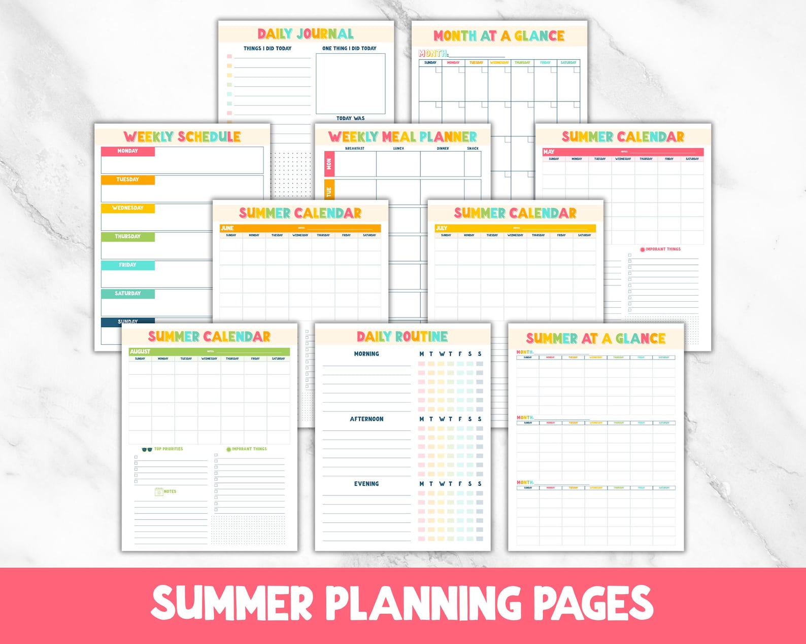 Summer Camp at Home Planner, DIY Summer Break Activities, Summer Camp ...