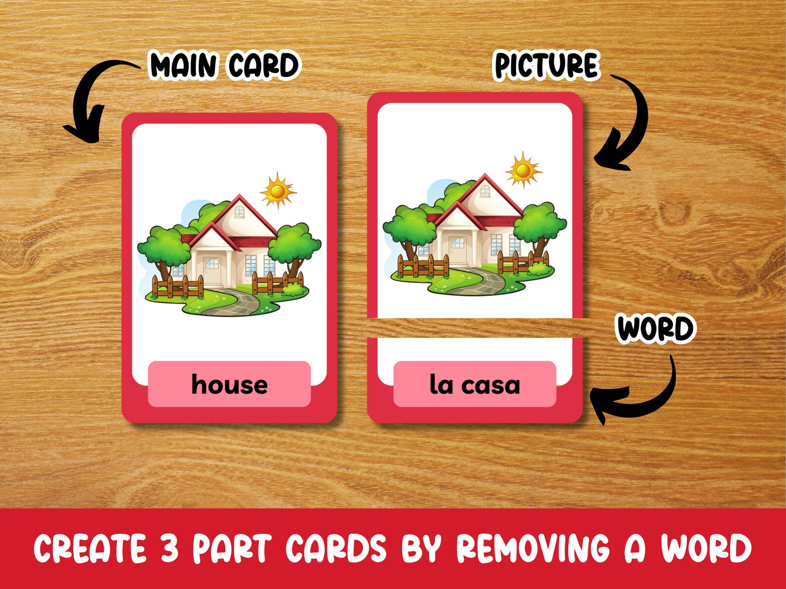 Printable Bilingual Places Flash Card, Lugares Tarjetas Para Niños ...