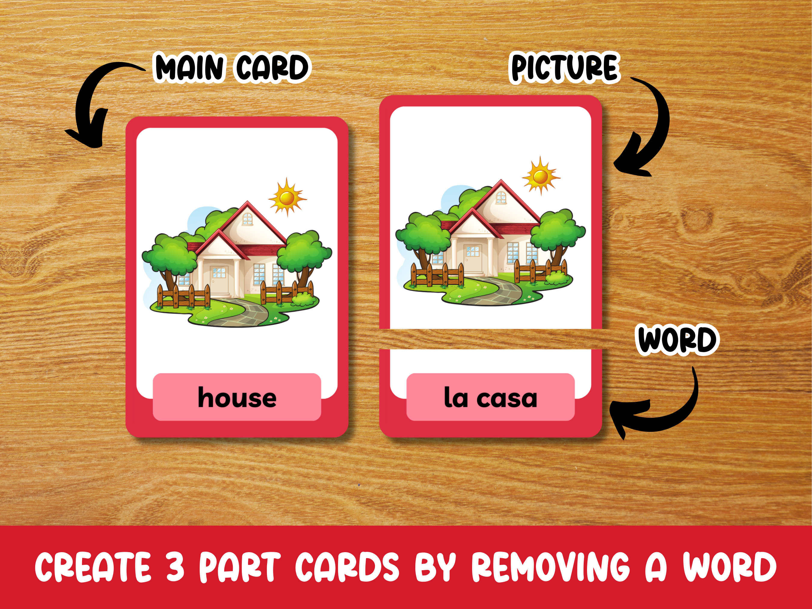 Printable Bilingual Places Flash Card, Lugares Tarjetas Para Niños ...