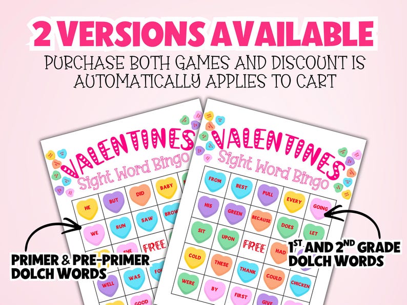 Bingo de palabras visuales de San Valentín, Bingo de San Valentín ...