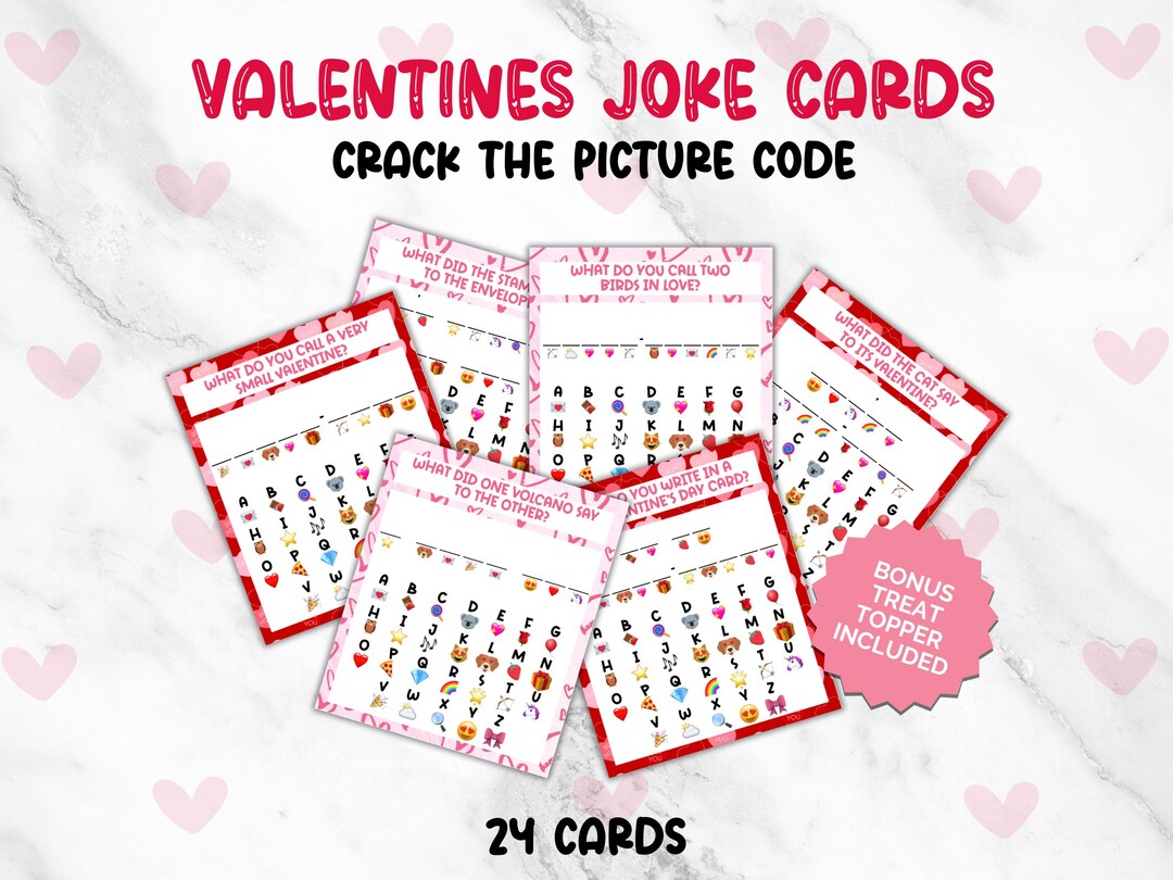 Secret Message Classroom Valentines, Valentines Jokes Cards, Valentines ...