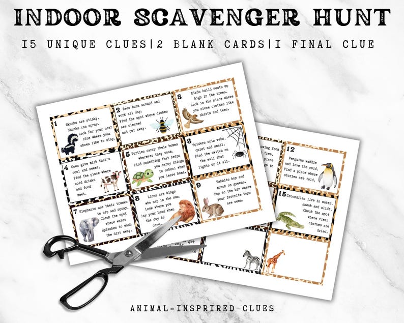 Editable Zoo Ticket Gift, Indoor Scavenger Hunt for Kids, Zoo ...