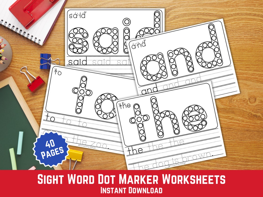 Dolch Word Sight Word Activity, Dolch Sight Words, Dot Marker Sight ...