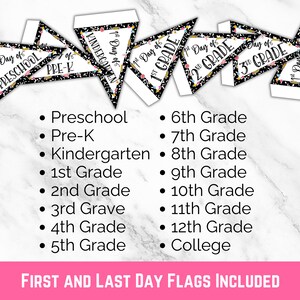Printable First & Last Day of School Pennant Flags (digital Download ...