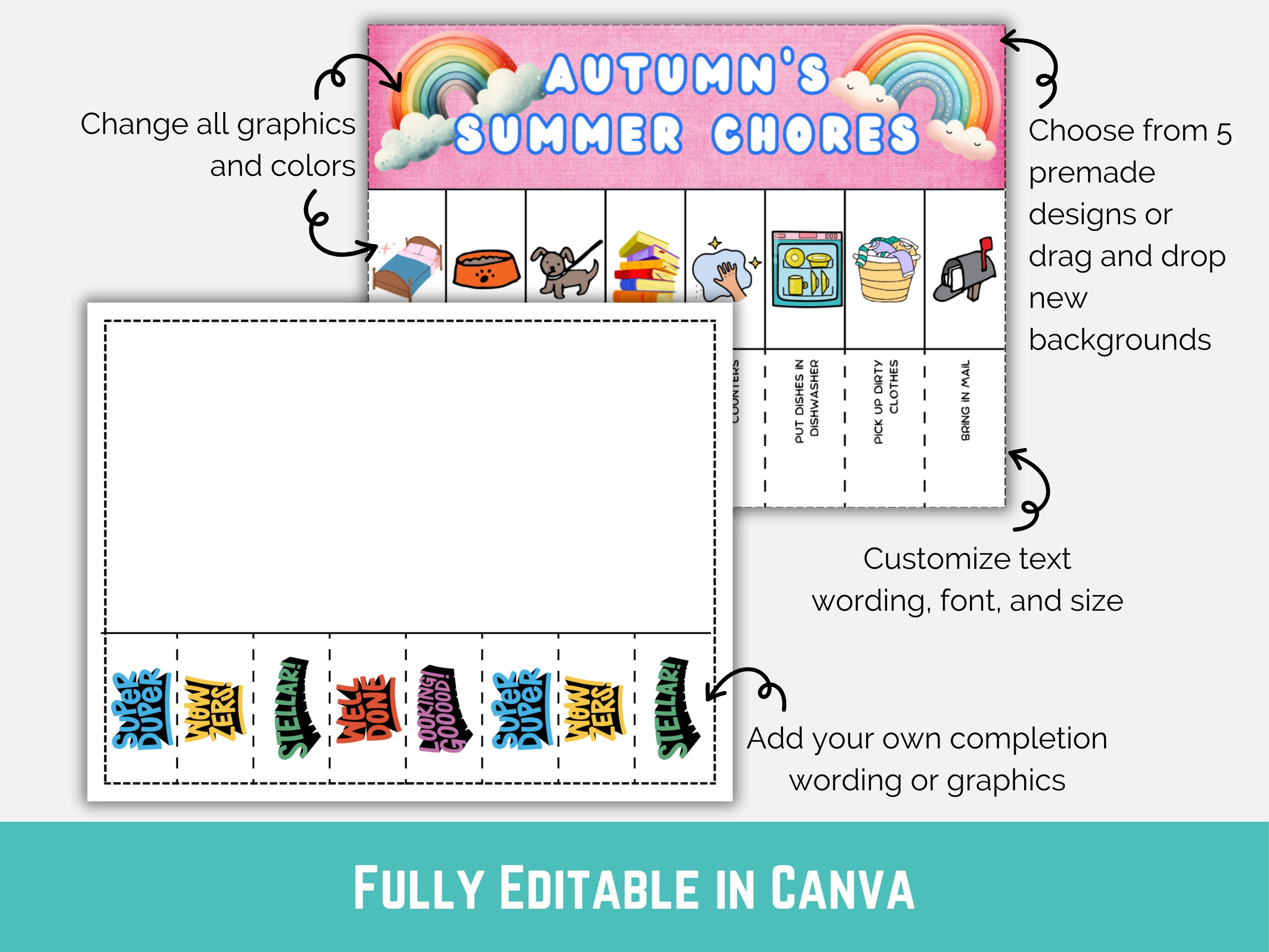 Editable Flip Routine Chart, Visual Chore Chart, Daily Routine Chart ...