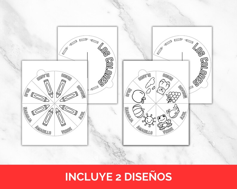 Los Colores Spinner Wheel Craft, Learning Spanish Colors Craft ...