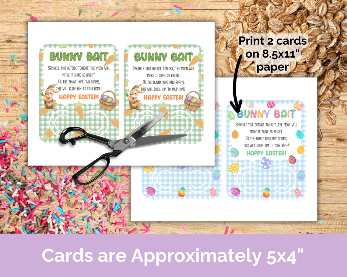 Easter Bunny Bait Card, Printable Bunny Food, Easter Bunny Treat Topper ...
