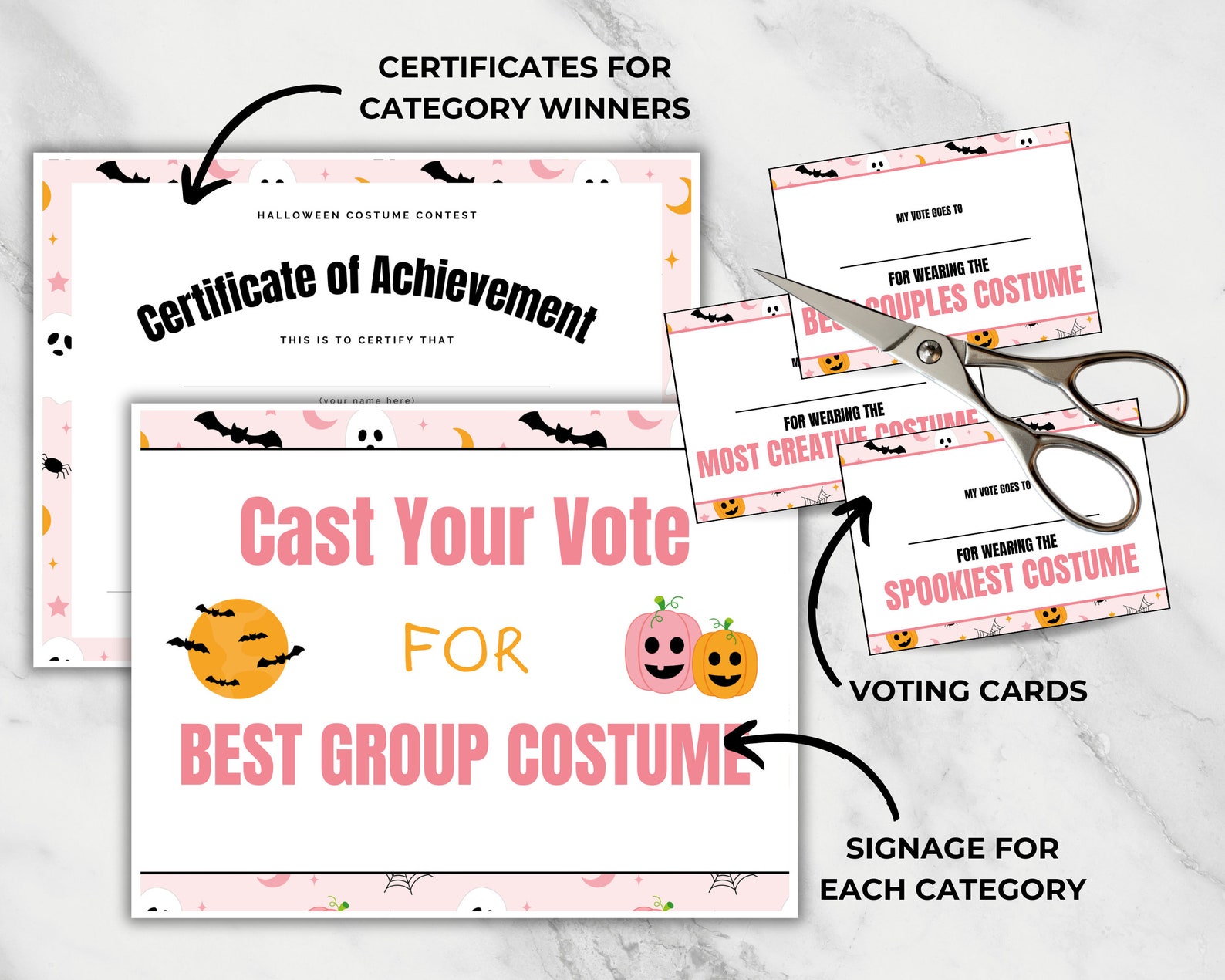 Halloween Costume Contest Ballot, Editable Costume Contest Kit, Best ...