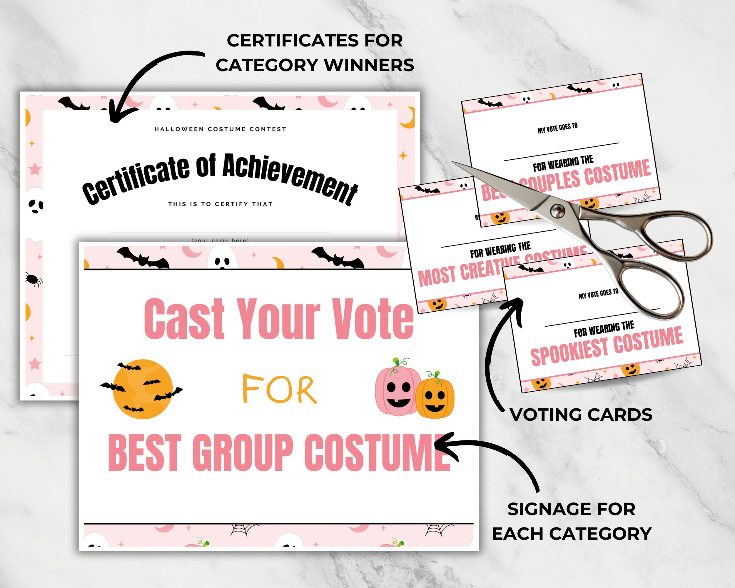 Halloween Costume Contest Ballot, Editable Costume Contest Kit, Best ...