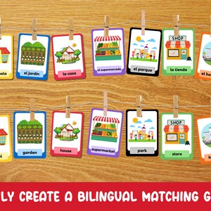 Printable Bilingual Places Flash Card, Lugares Tarjetas Para Niños ...
