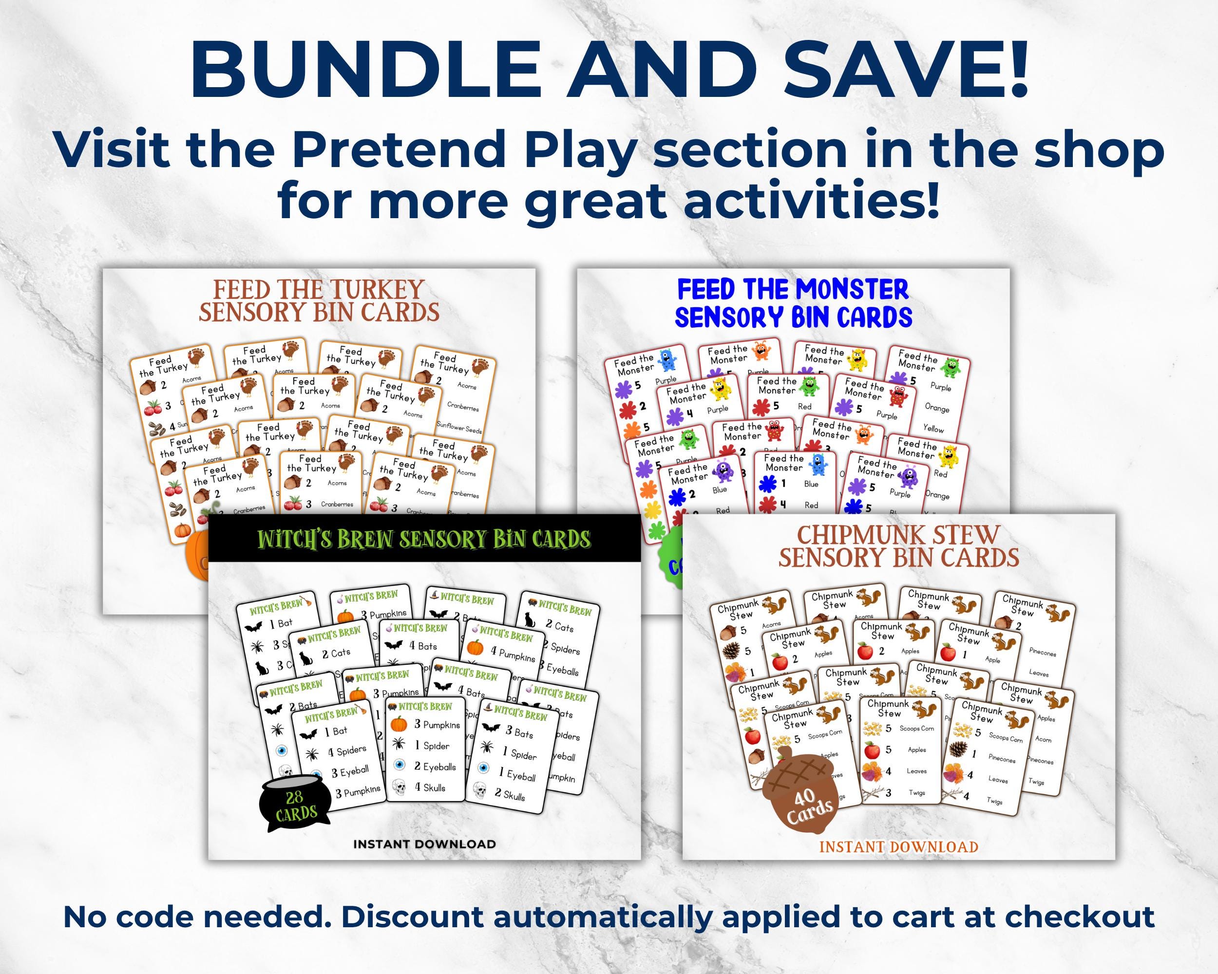 Witch's Brew Sensory Bin Task Cards, Halloween Printable Sensory Play ...