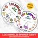 Los Animales Spinner Wheel Craft, Printable Spanish Flash Card Craft ...