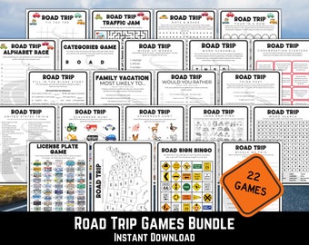 Road Trip Game Bundle, Road Trip Activities, Family Car Games, Road ...