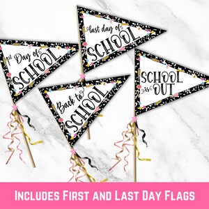 Printable First & Last Day of School Pennant Flags (digital Download ...
