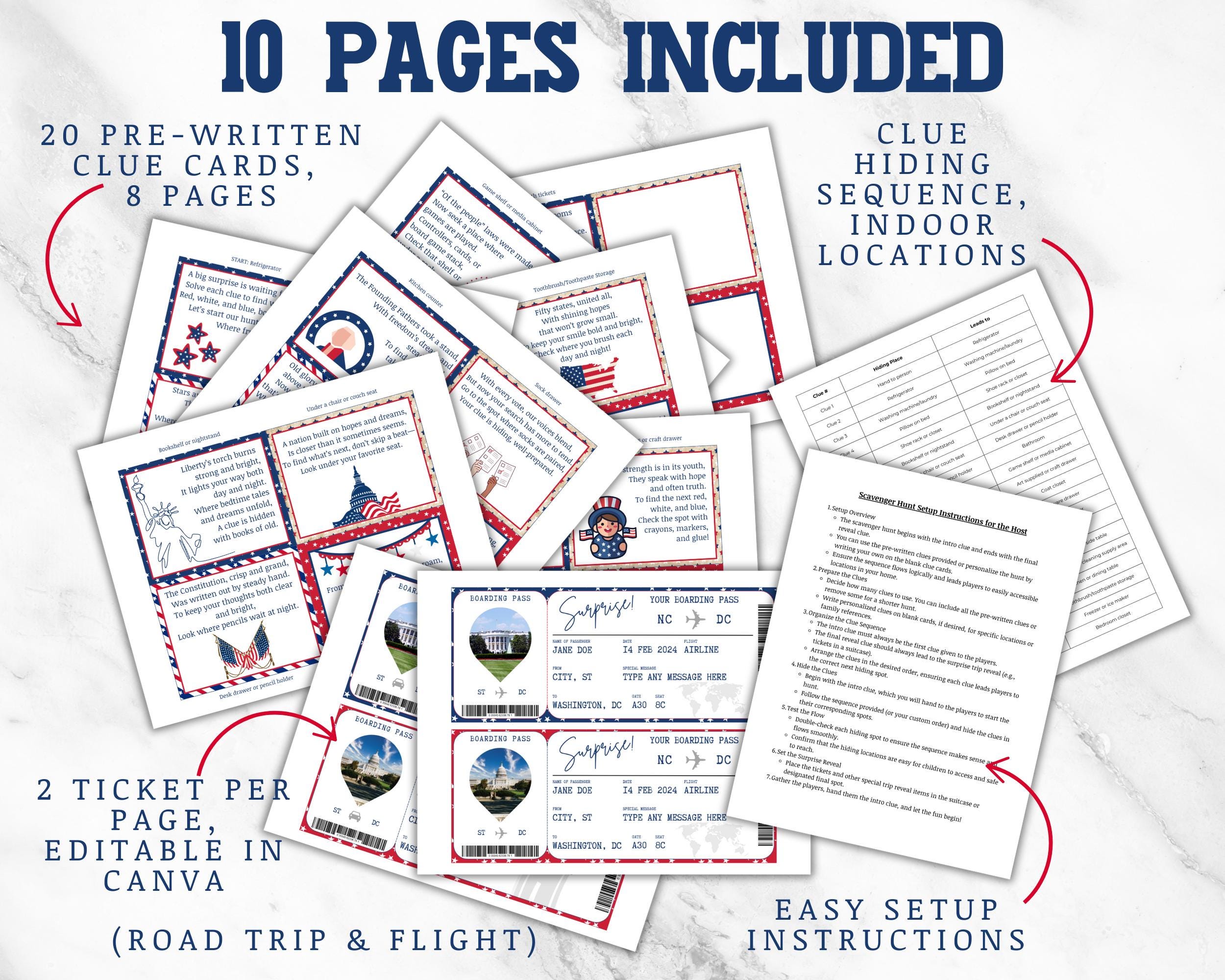 Surprise Trip Reveal to Washington DC Scavenger Hunt, Personalized ...