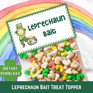 Leprechaun Bait Bag Topper, St. Patrick’s Day Printable Tag, Leprechaun ...