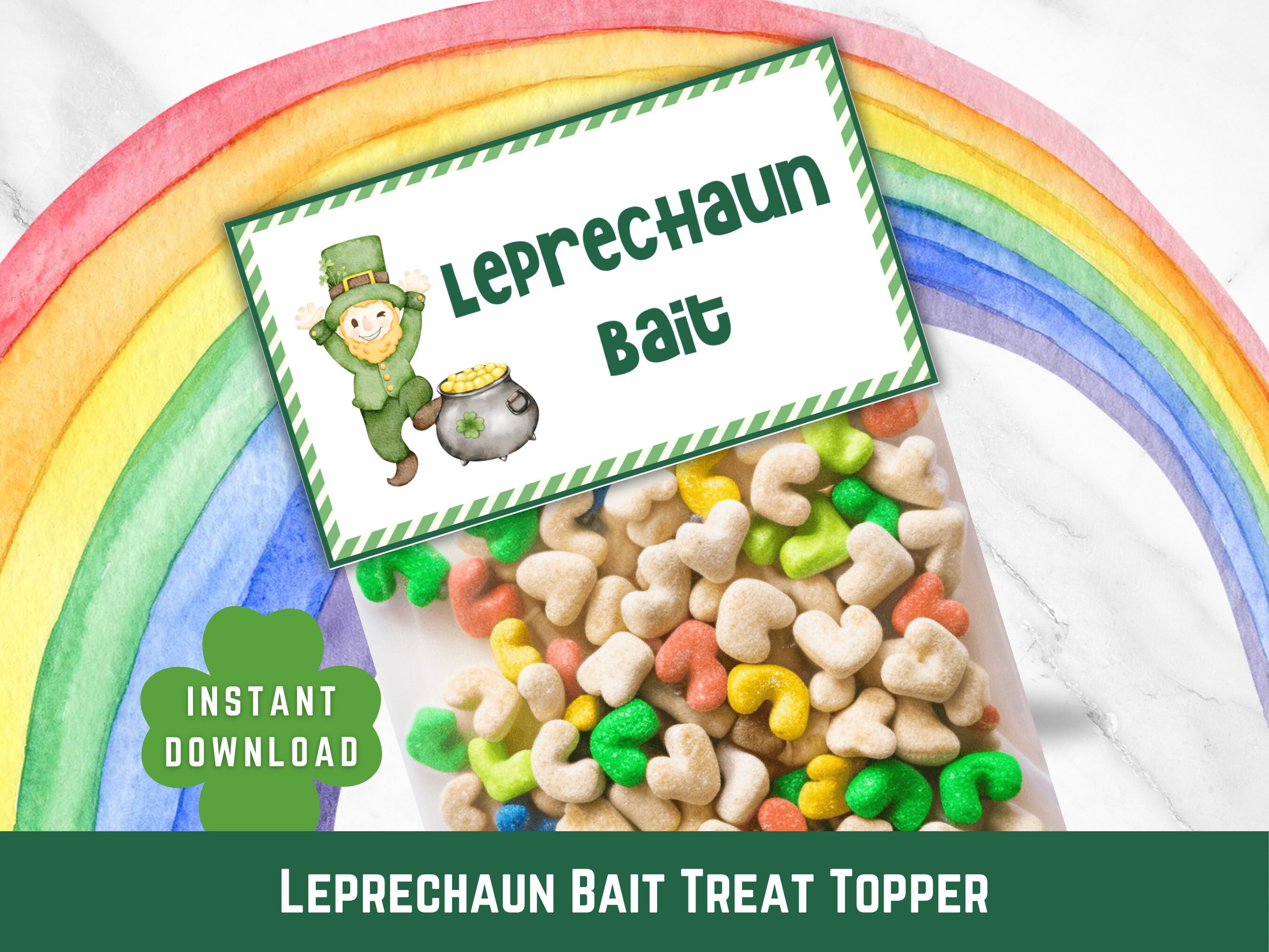 Leprechaun Bait Bag Topper, St. Patrick’s Day Printable Tag, Leprechaun ...