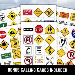 Road Sign Bingo Printable, Road Trip Bingo, Kids Road Trip Games ...