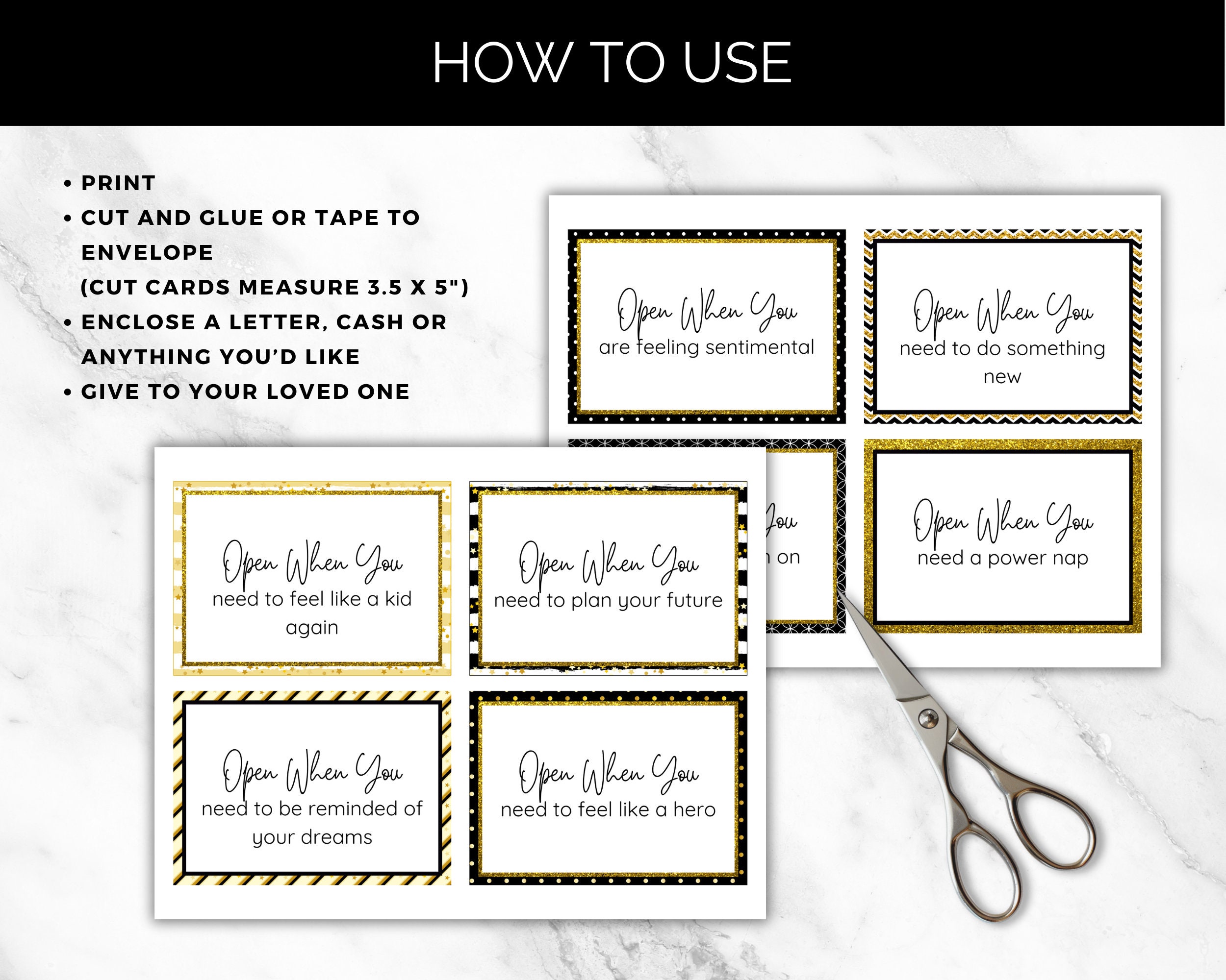 Open When Envelopes for College Students, Printable Open When Letters ...