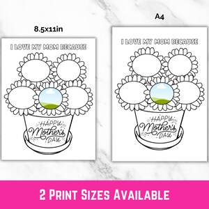 I Love Mom Coloring Page, Printable Mother's Day Activity, Mothers Day ...