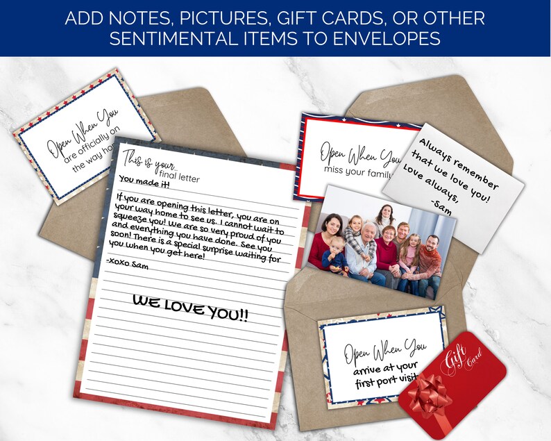 Open When Envelopes for Military, Printable Open When Letters Military ...
