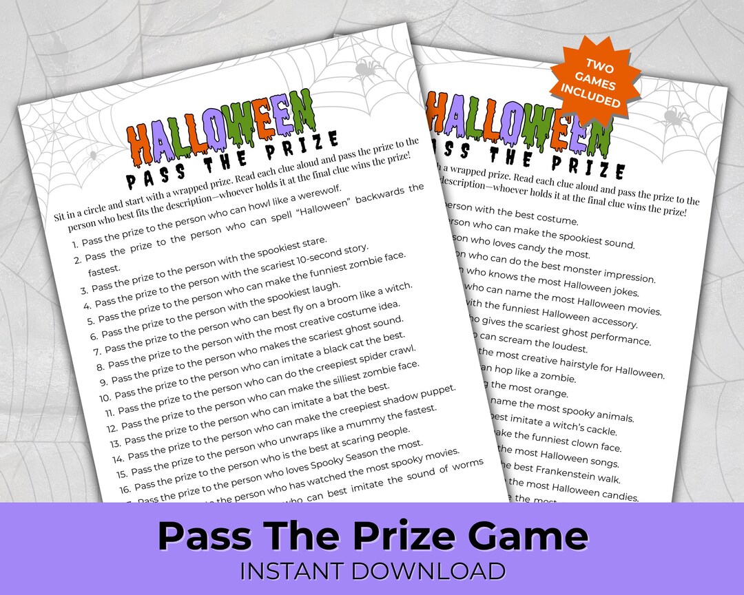 Halloween Pass the Prize Game Printable, Pass the Pumpkin Poem, Pass ...