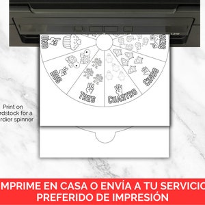 Los Numeros Spinner Wheel Craft, Printable Spanish Flash Card Craft ...