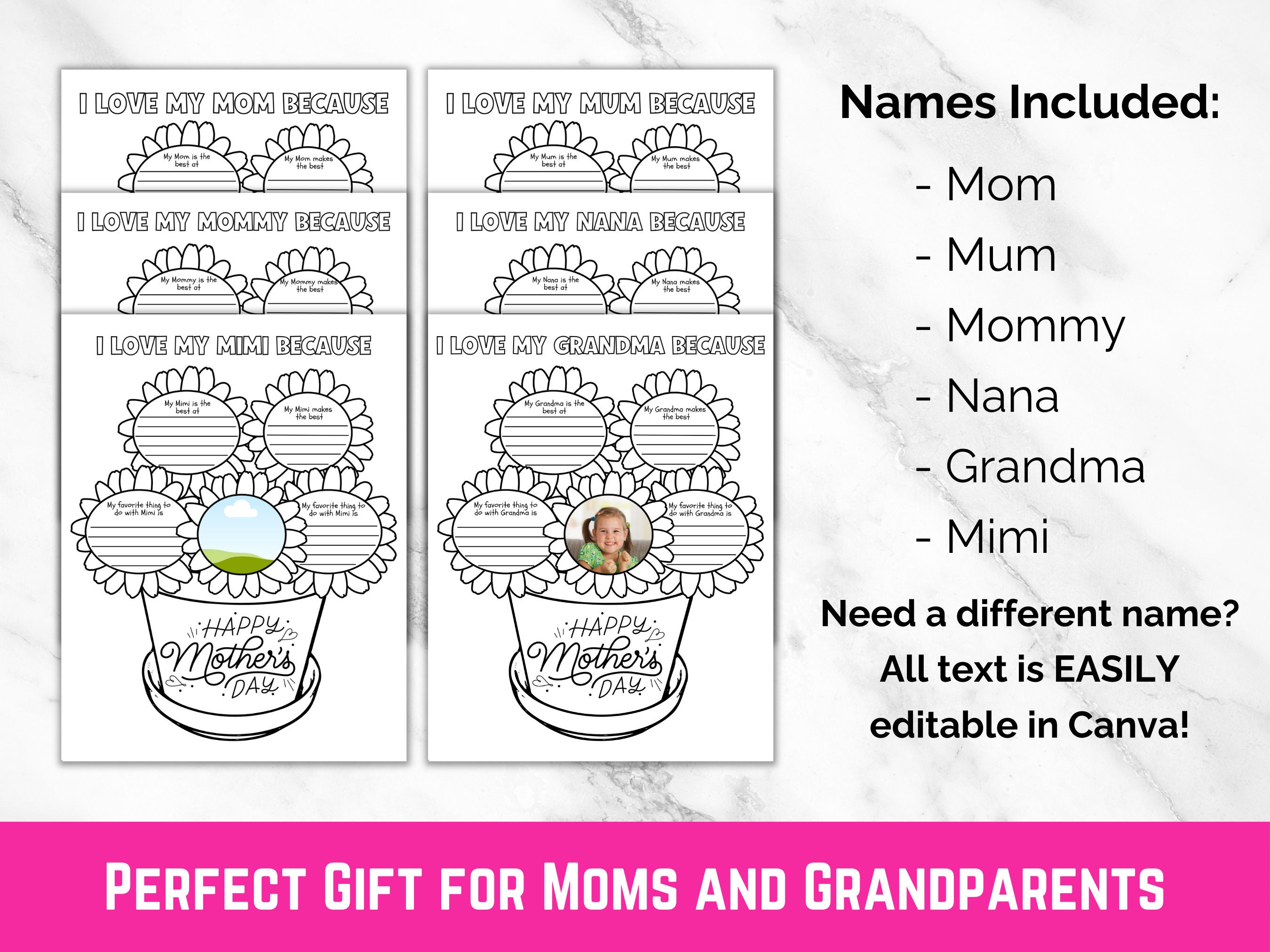 I Love Mom Coloring Page, Printable Mother's Day Activity, Mothers Day ...