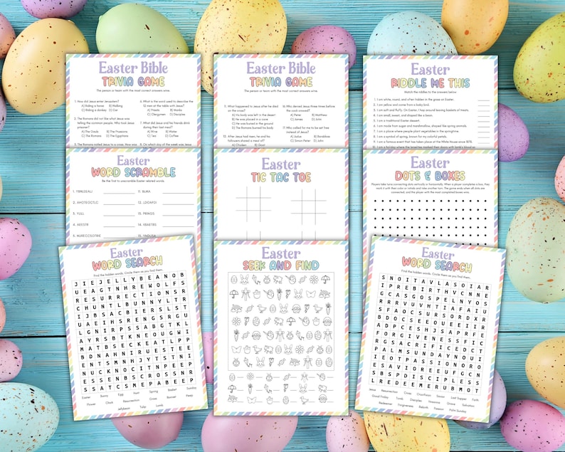 Easter Game Bundle Printable Activities, Church Bible Games for Teens ...