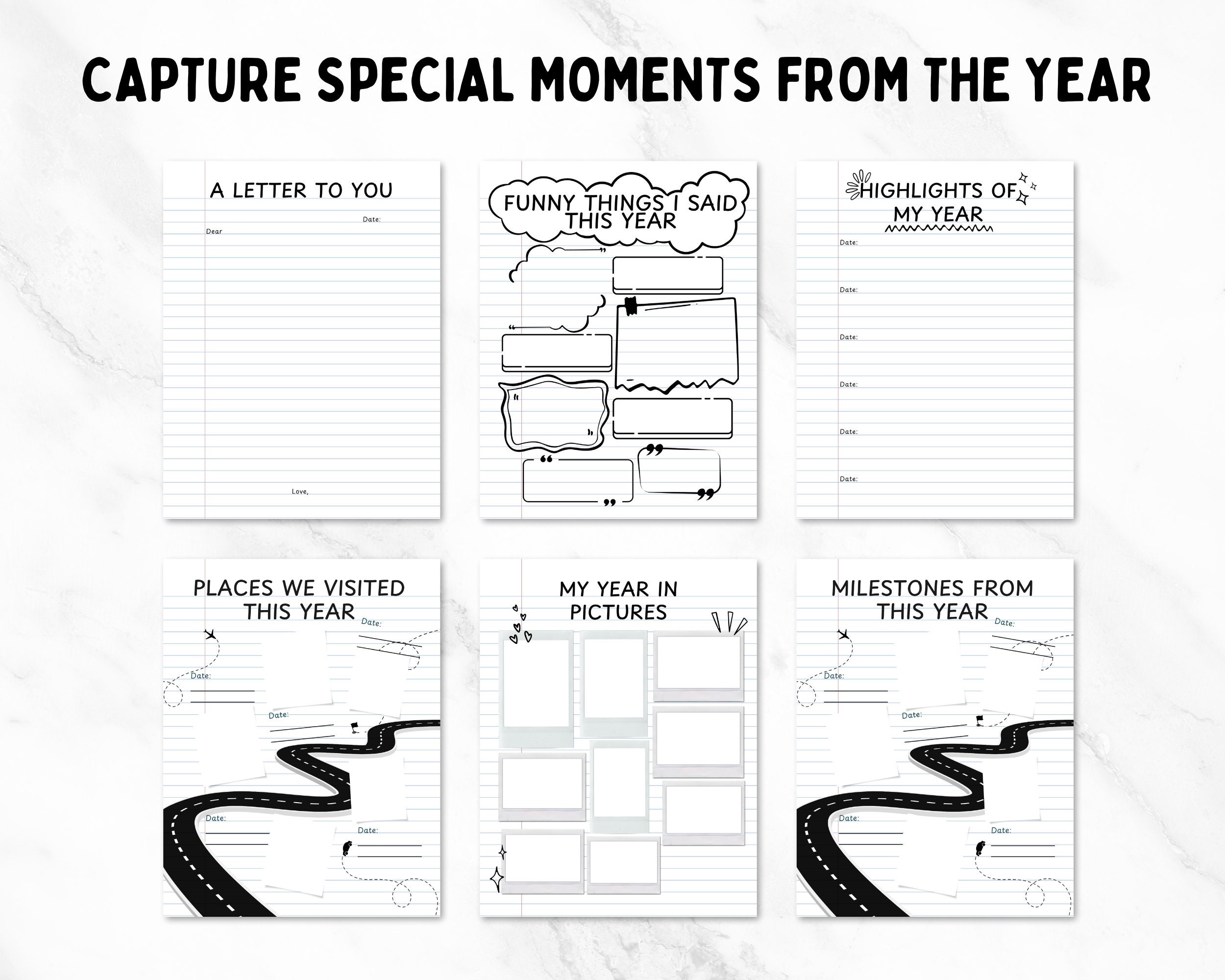 Childhood Memory Book Printable, School Memory Box Kit, Kids Keepsake ...