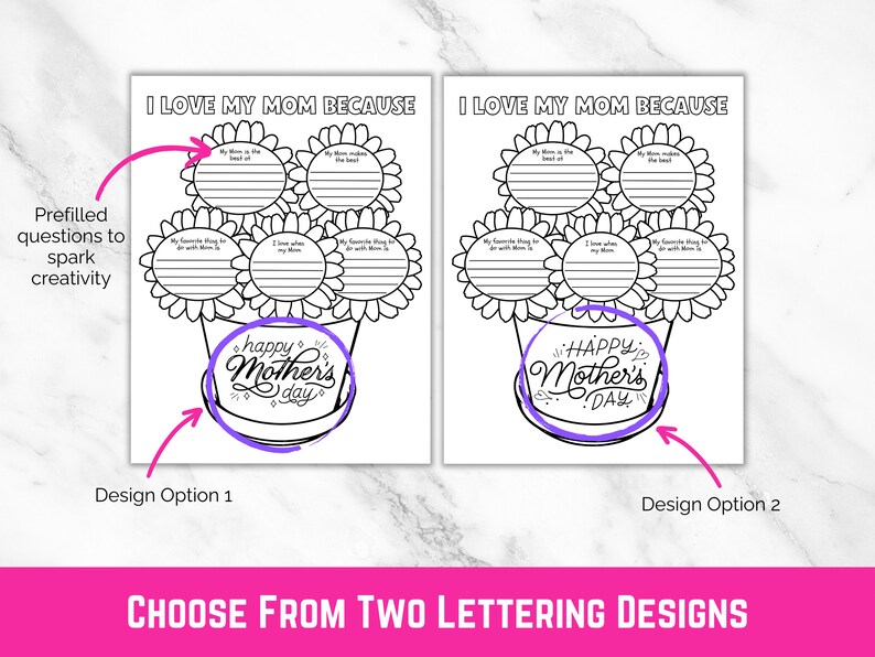 I Love Mom Coloring Page, Printable Mother's Day Activity, Mothers Day ...