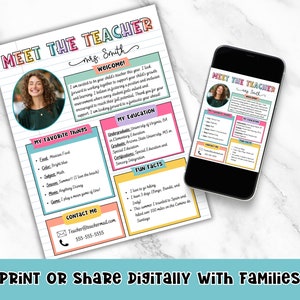 Editable Meet the Teacher Template: Back to School Flyer (digital ...