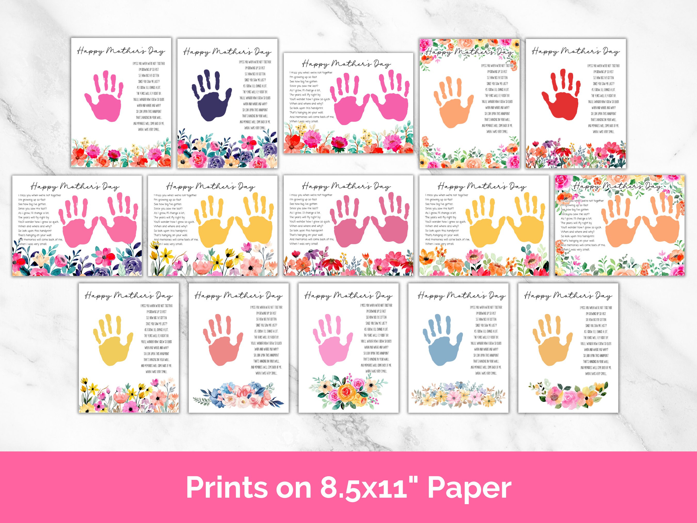 Mothers Day Handprint Art, Mothers Day Poem Craft, Handprint Flower ...