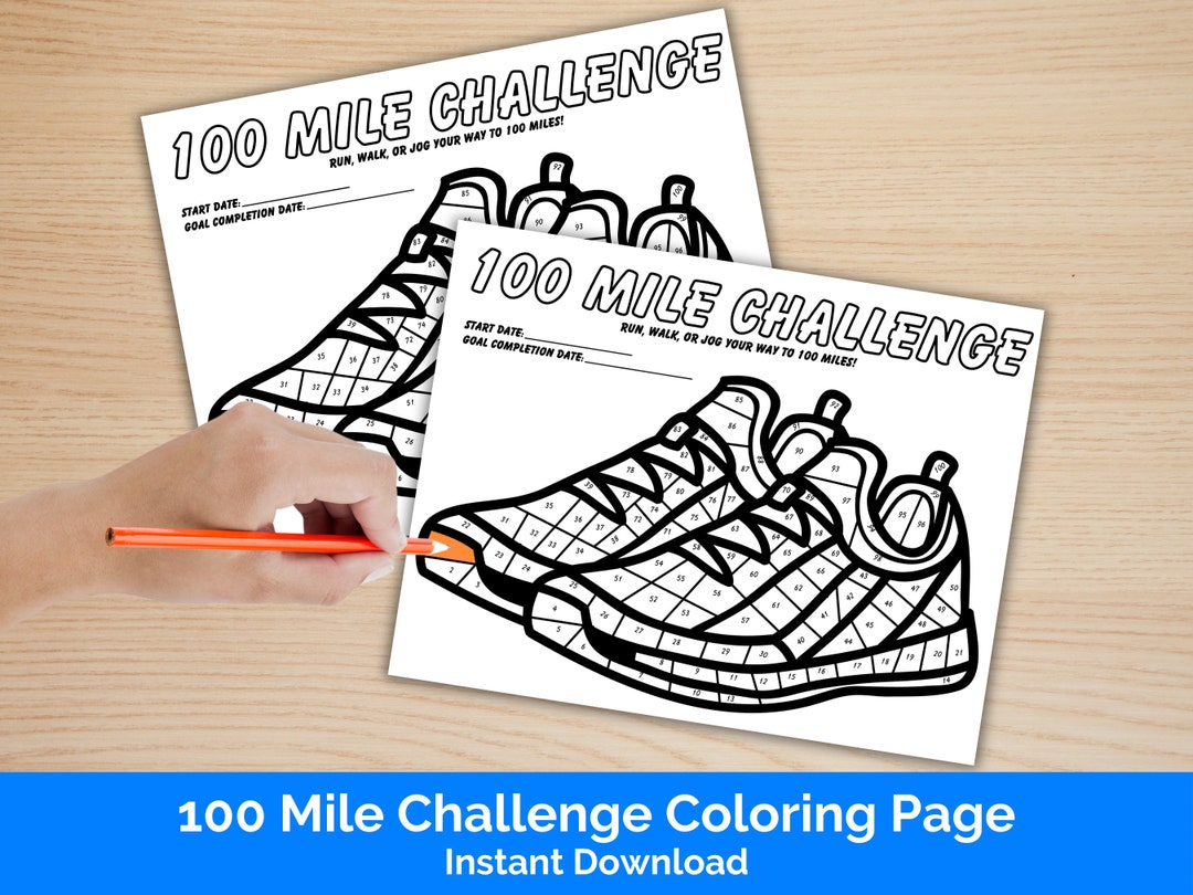 100 Mile Walking Running Challenge Tracker, Printable Exercise Tracker ...