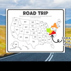 Road Trip License Plate Game, Printable Road Trip Game, Road Trip ...