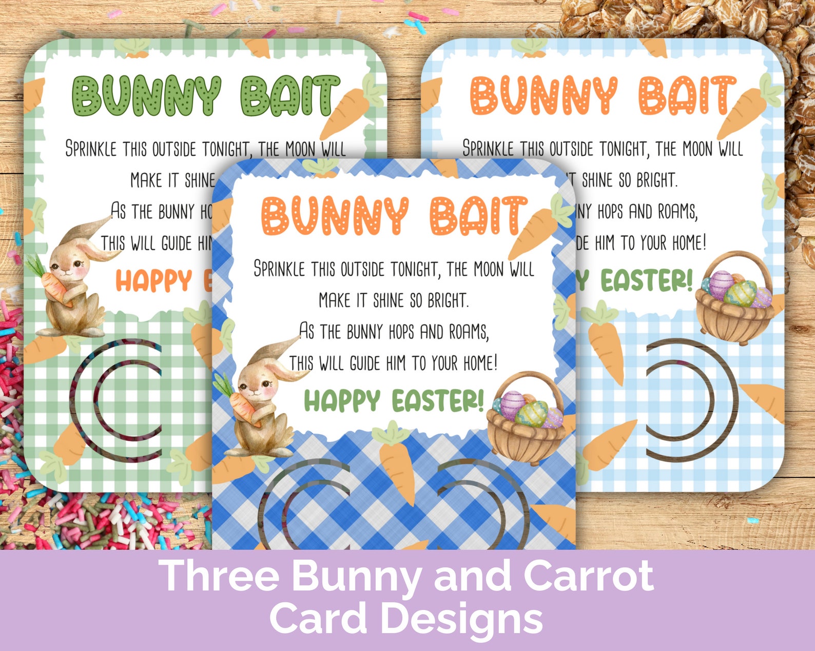 Easter Bunny Bait Card, Printable Bunny Food, Easter Bunny Treat Topper ...