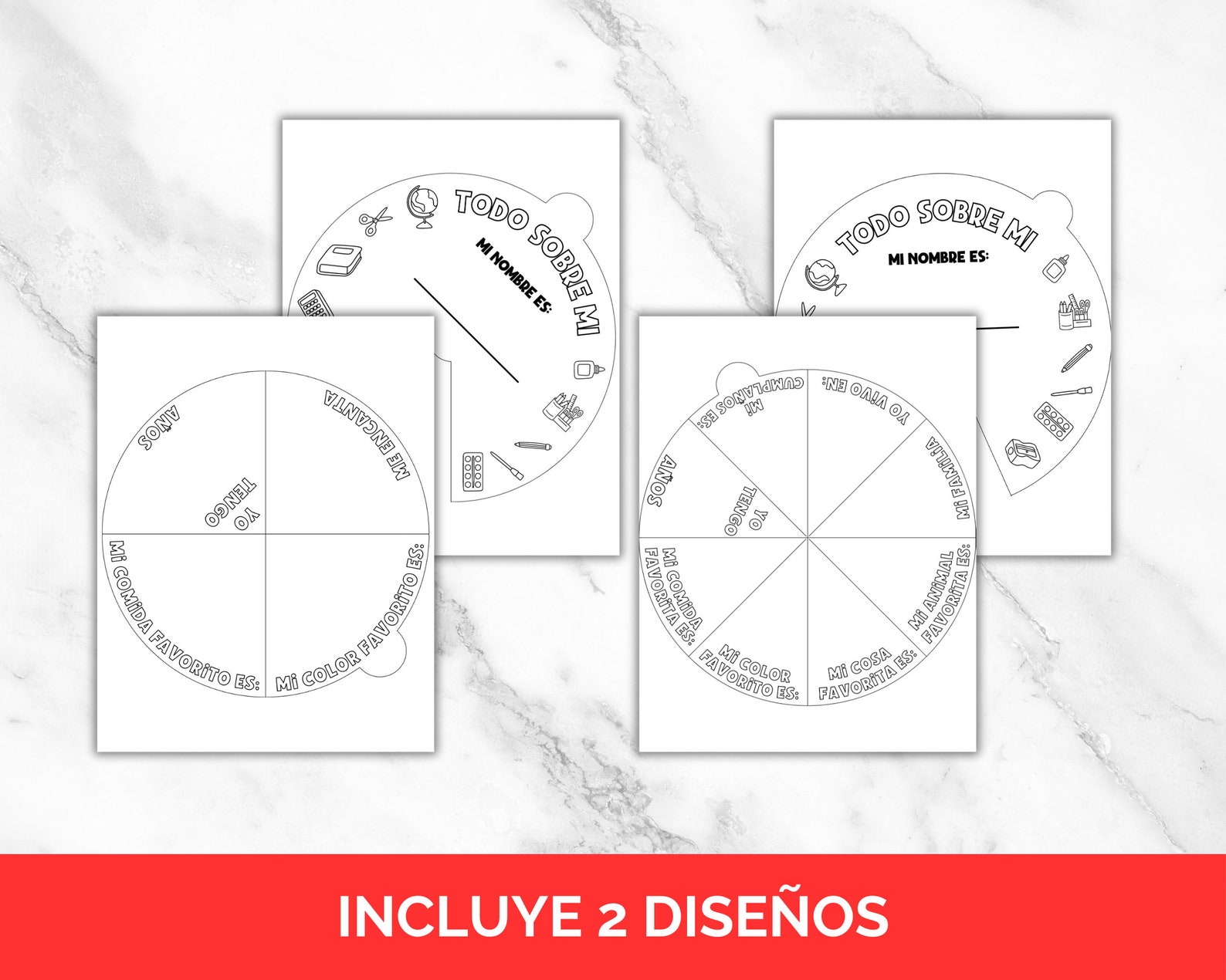 Todo Sobre Mi, Spanish All About Me Spinner Wheel Activity, Back to ...