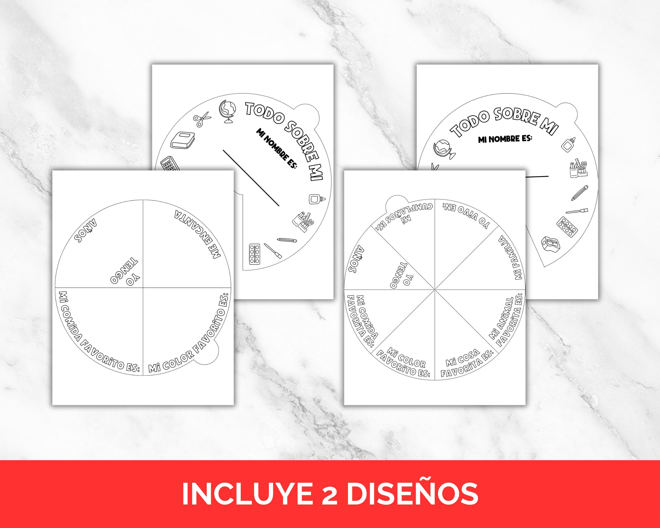 Todo Sobre Mi, Spanish All About Me Spinner Wheel Activity, Back to ...