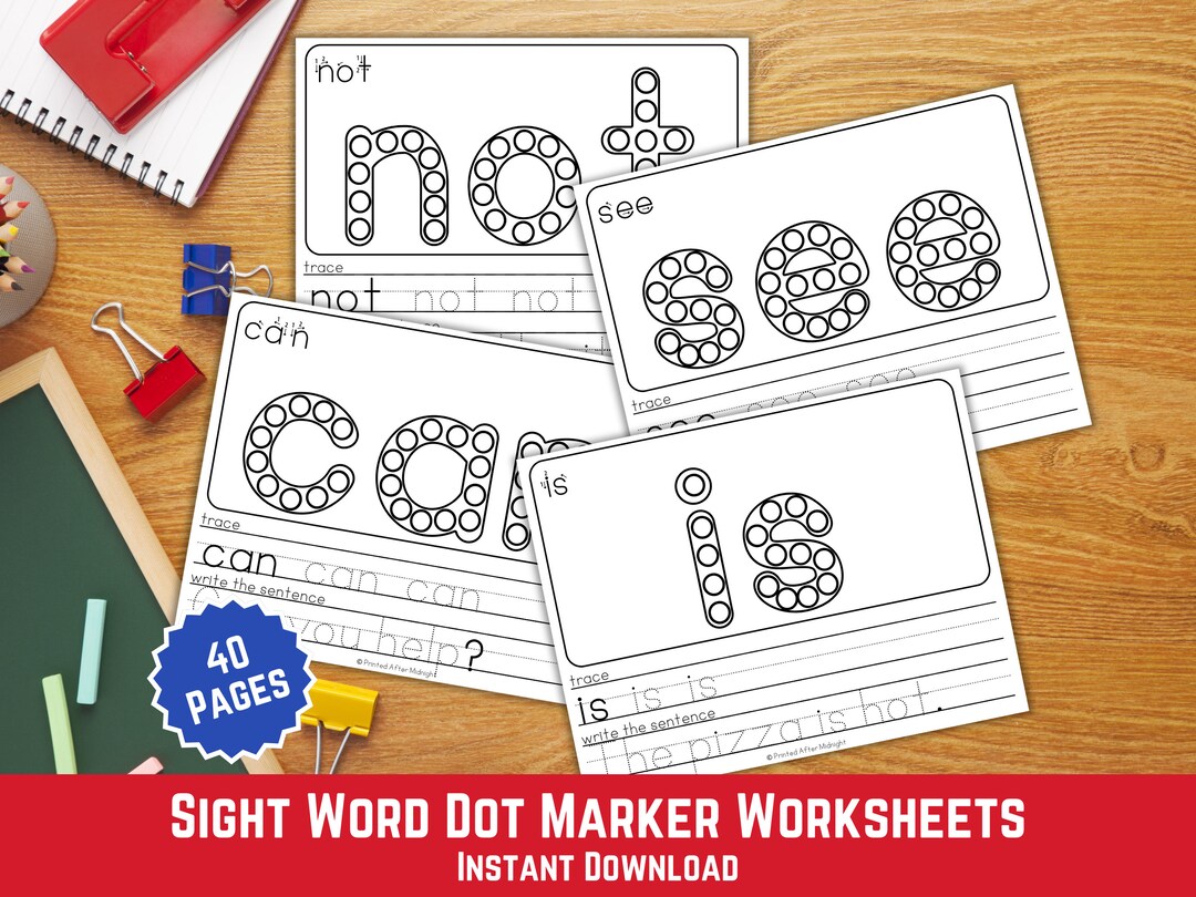 Dolch Word Sight Word Activity, Dolch Sight Words, Dot Marker Sight ...