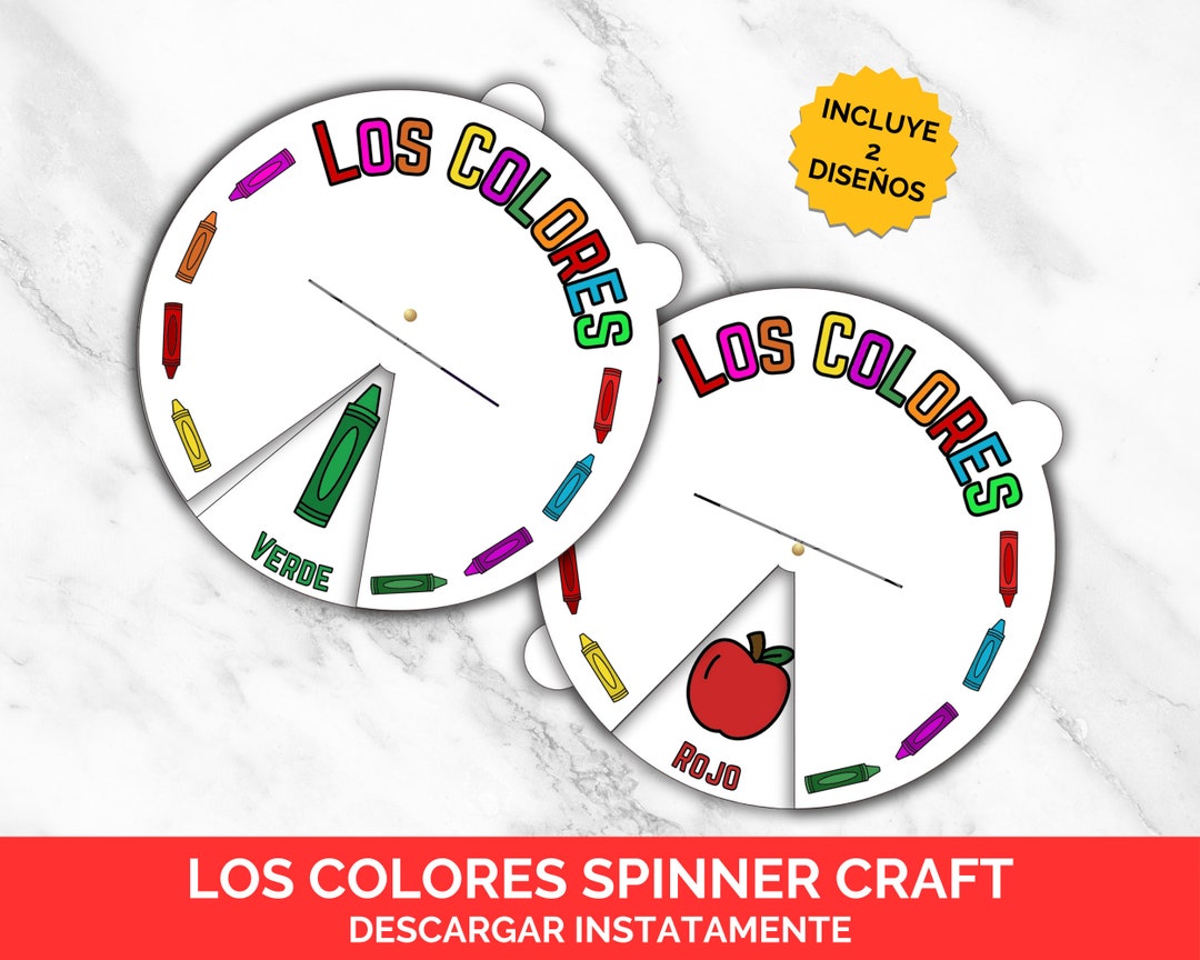 Los Colores Spinner Wheel Craft, Learning Spanish Colors Craft ...