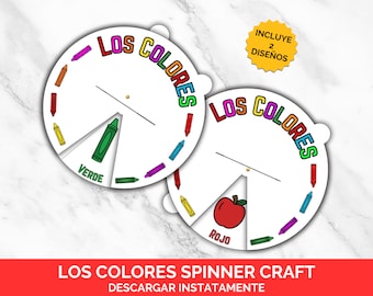 Los Animales Spinner Wheel Craft, Printable Spanish Flash Card Craft ...