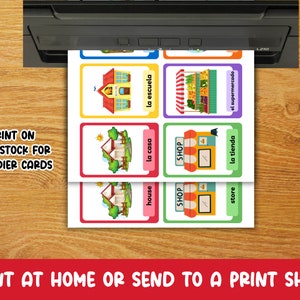 Printable Bilingual Places Flash Card, Lugares Tarjetas Para Niños ...