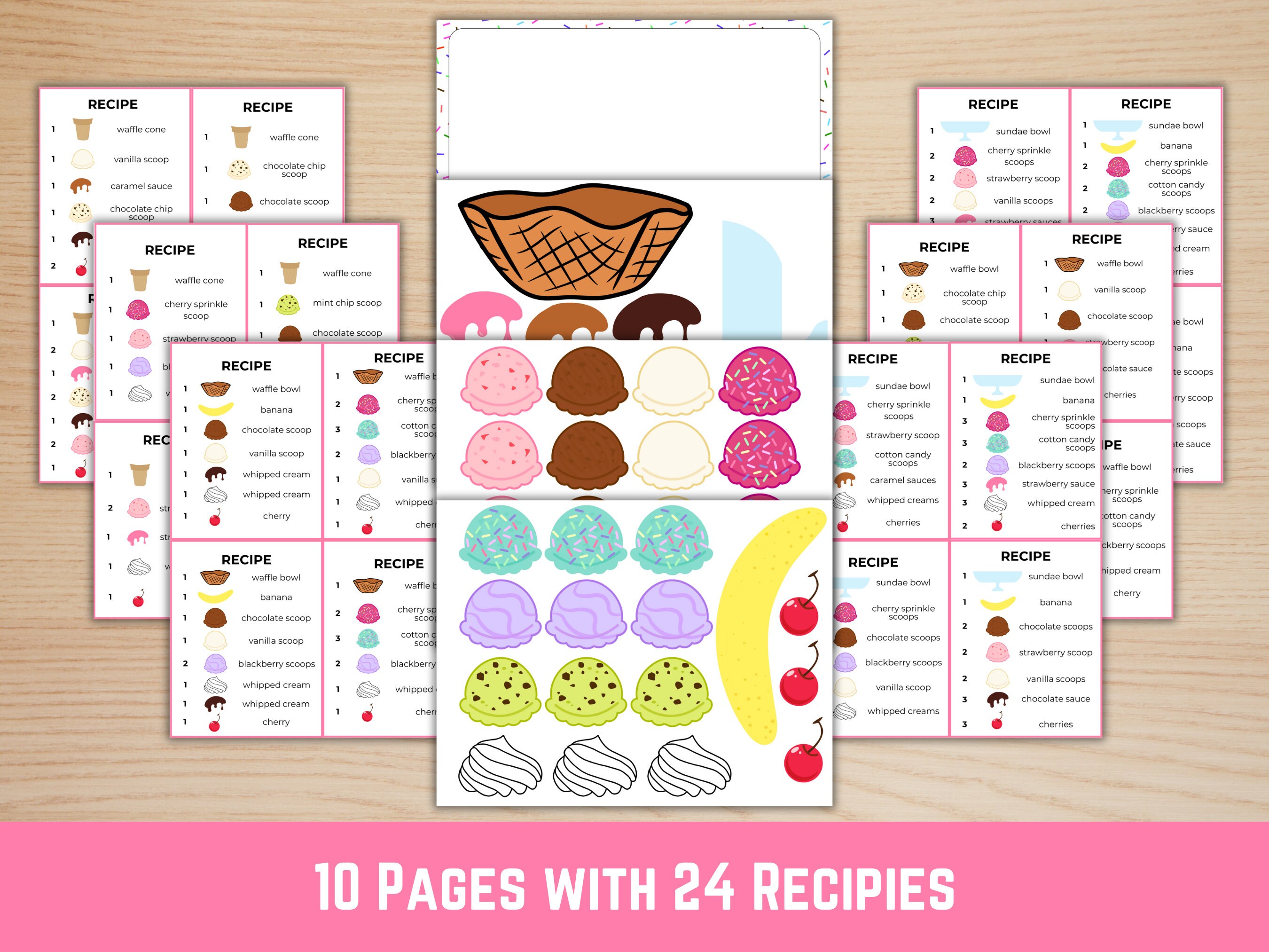 Build a Sundae, Pretend Play, Preschool Printable, Busy Book ...