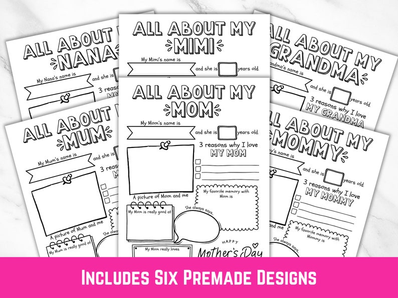 All About My Mom Printable, Mothers Day Flyer, All About Grandma ...