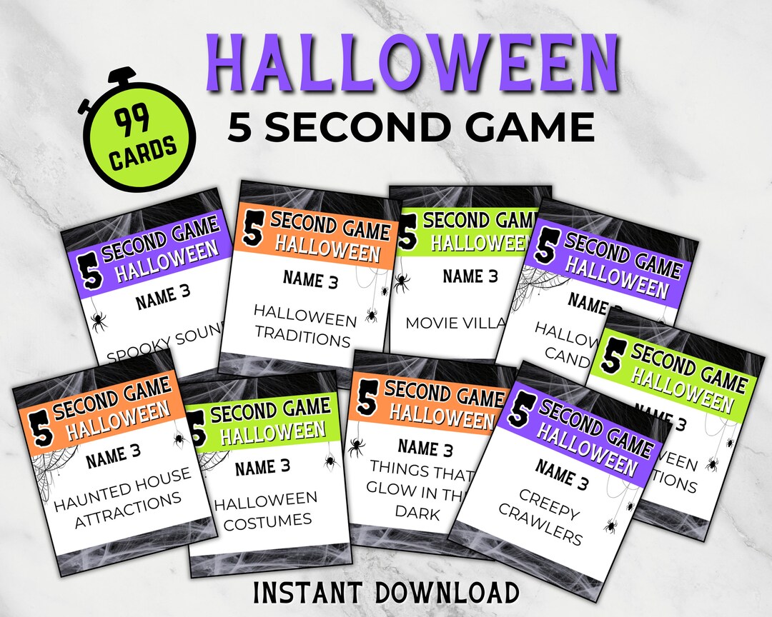 Halloween 5 Second Game, Printable Halloween Trivia for Teens and ...