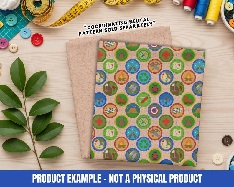 Scouting Merit Badge Seamless Pattern, Camping Outdoor Adventure, Boy ...